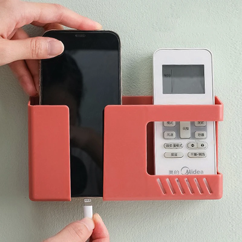 2-In-1-Wall-mounted-Storage-Box-Punch-free-Mobile-Phone-Remote-Control ...