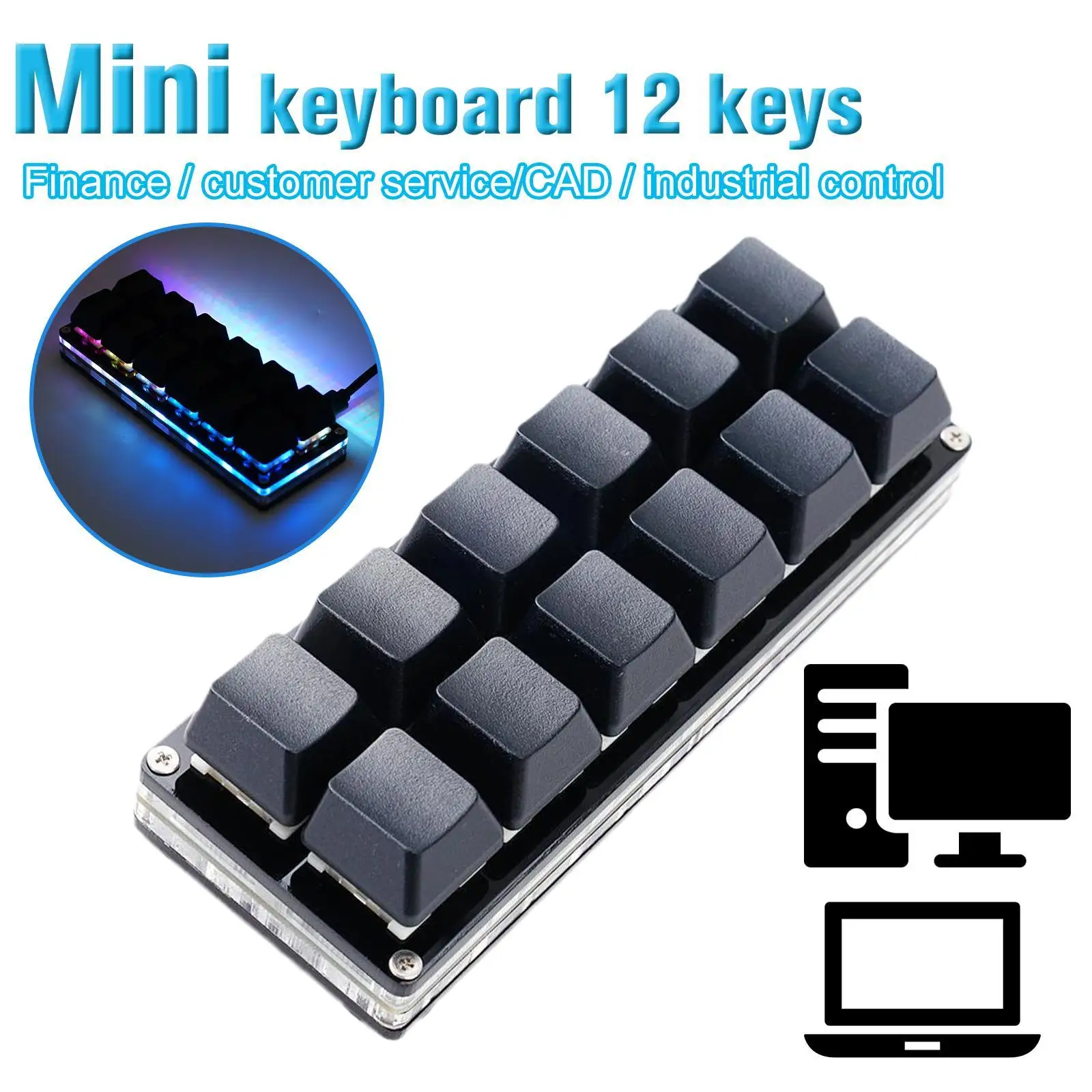 Mini-Black-12-Key-Mechanical-Keyboard-Gaming-Keyboard-Sayo-Device ...