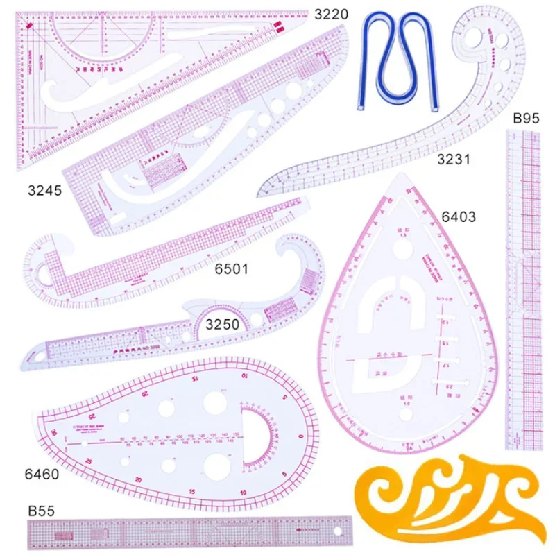 8-11pcs-Multifunction-Patchwork-Ruler-Plastic-French-Curve-Sewing ...