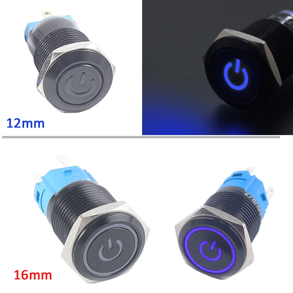 Everyday low prices Cheap good goods 16mm 12V Black Metal Latching Push ...