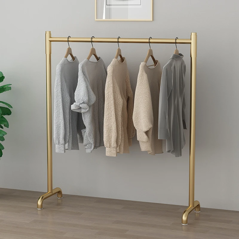 Drying Balcony Floor Clothes Rack Metal Shop Golden Display Living Room ...