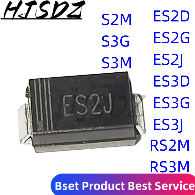 50Pc-SMD-diodos-rectificadores-r-pidos-ES2J-ES2D-ES2G-ES3D-ES3G-ES3J ...