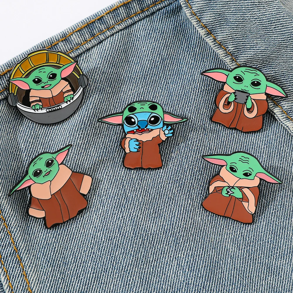 Broche-de-dibujos-animados-de-Star-Wars-Para-Ni-os-insignia-de-beb-Yoda ...