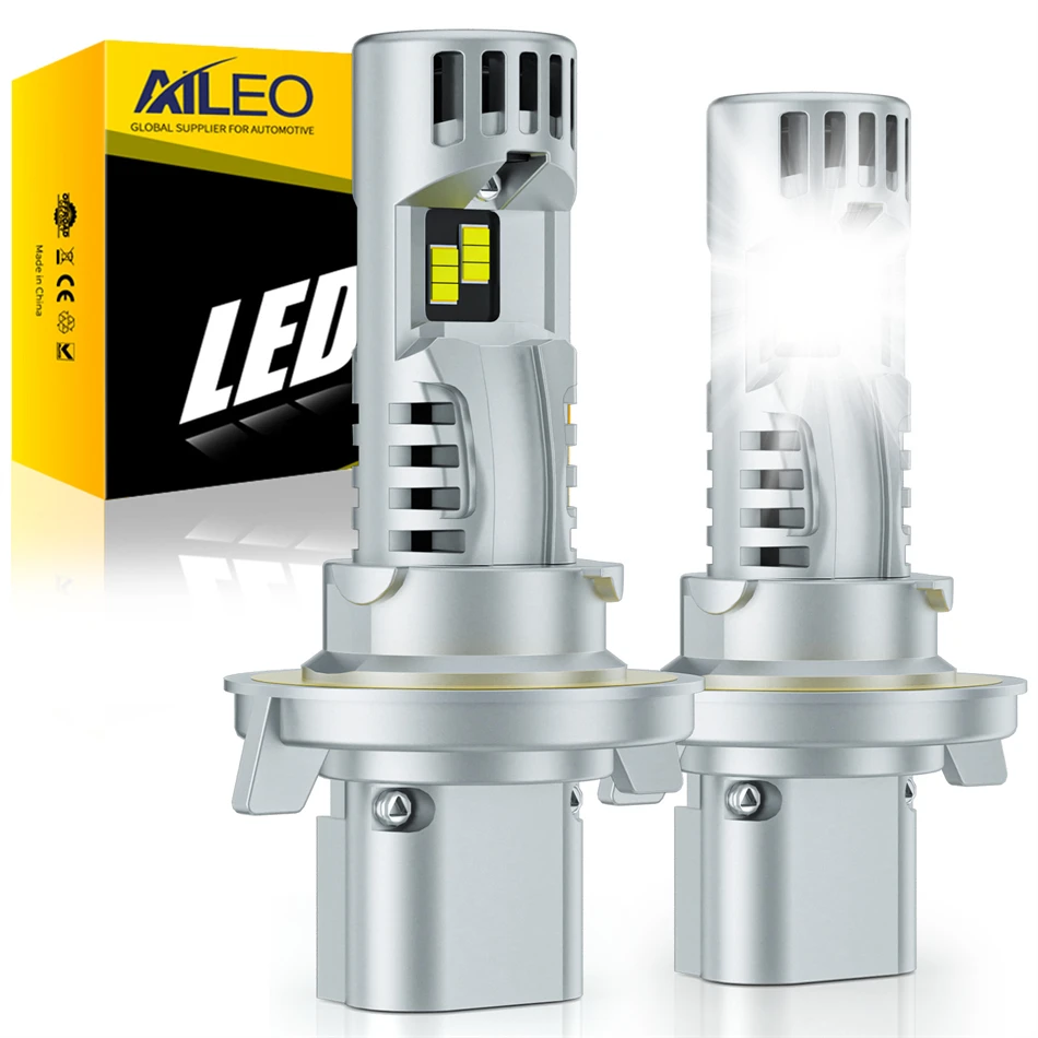 AILEO 2Pcs LED Headlight Bulb 9008 H13 CSP Fanless LED With High & Low ...