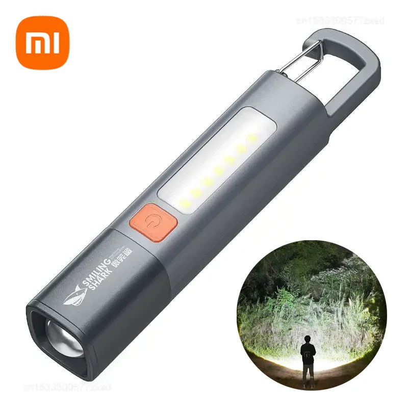 Xiaomi-Outdoor-Flashlight-Portable-Strong-Light-Variable-Focus-with-Floodlight-Side-Lights-Mini ...