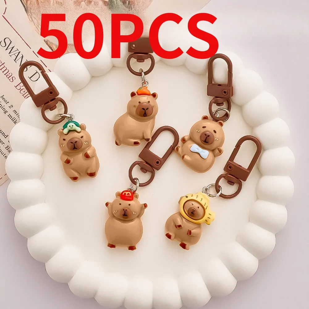1-50pcs Kawaii Mini Capybara Keychains Cartoon Capybara Bright Bag ...