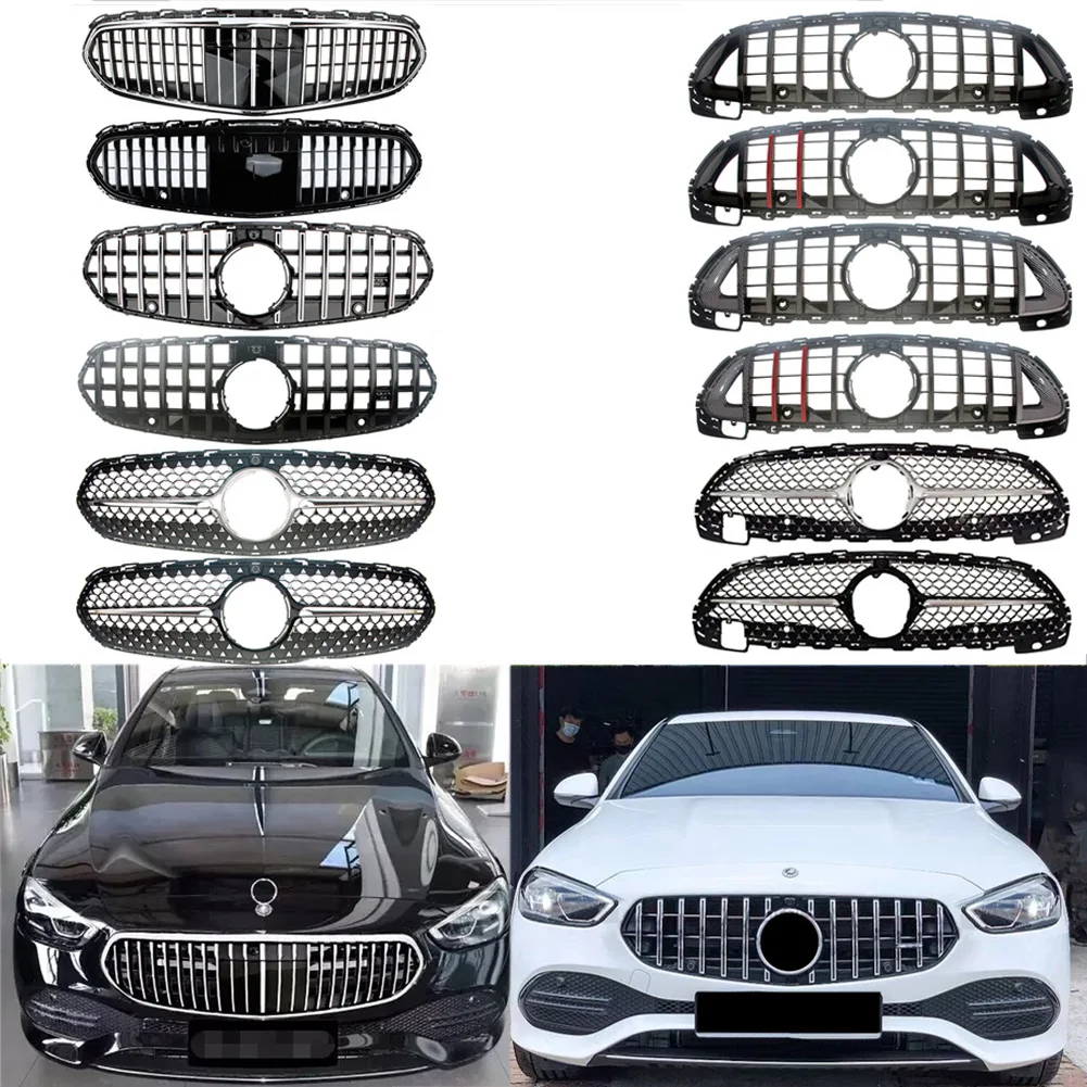 GT-R Style Vertical Bar Hood Upper Grille For Mercedes Benz W206 C206 ...