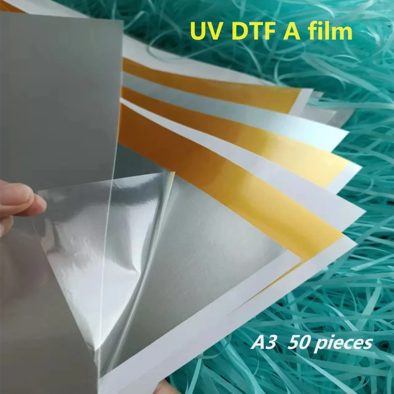 A3 Size 50 pieces UV DTF A Film Sheets And B film 30cm x 50m Roll ...