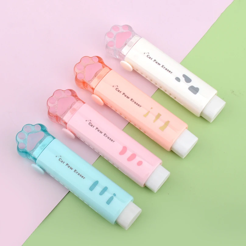1Pcs-Cat-Paw-Eraser-Kawaii-Stationery-Gomas-De-Borrar-Gomme-Eraser-For ...