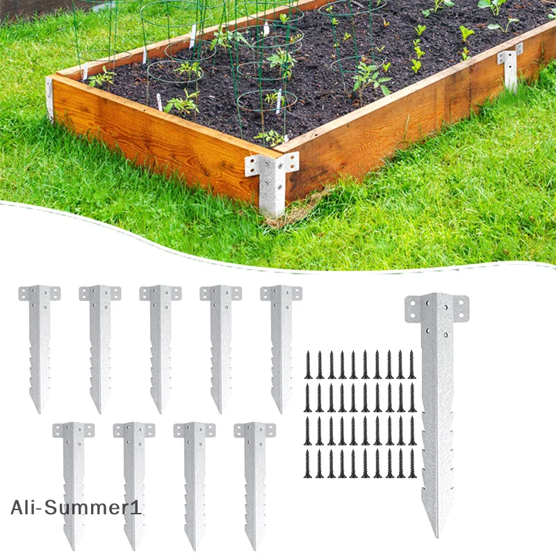 【E】10 Pack Heavy Duty Fixing Peg Timber Galvanised Steel Metal Corner ...