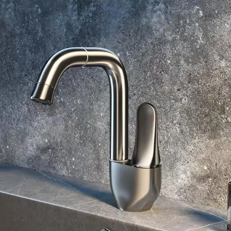 Washbasin-Faucet-Water-Plated-Brass-Sink-Faucet-Brushed-Tap-Bathroom ...