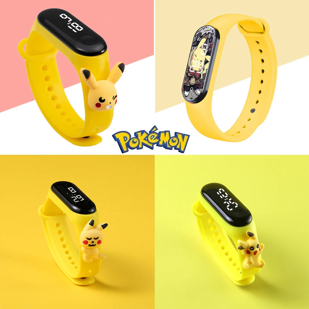 Pokemon Digital Watch Anime Pikachu Squirtle Eevee Charizard Student ...