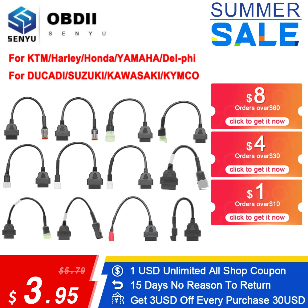 Für Motorrad Motobike Für KTM OBD2 Stecker Für YAMAHA/HONDA/SUZUKI Für DUCADI/KAWASAKI Moto Für ...