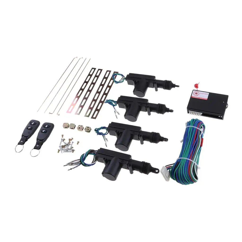 4-Door-Power-Central-Lock-Kit-w-2-Keyless-Entry-Car-Remote-Control ...