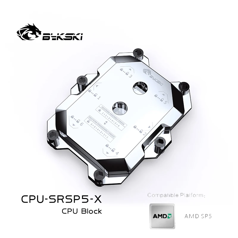 Bykski SP5 Cooler CPU Water Block For AMD Coolserver All-Metal Liquid ...