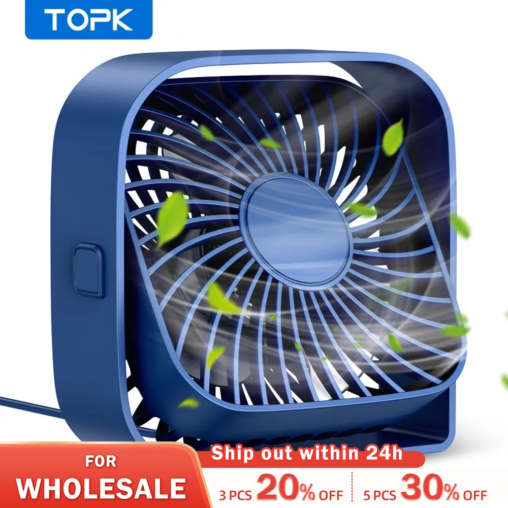 TOPK-Mini-Portable-Fan-USB-Desk-Fan-Table-Quiet-3-Speed-Wind-Personal ...