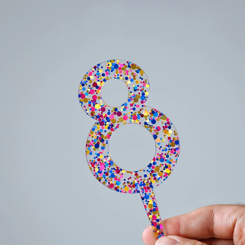 Adorno para tarta de acrílico con números de 3,4 pulgadas, con ...