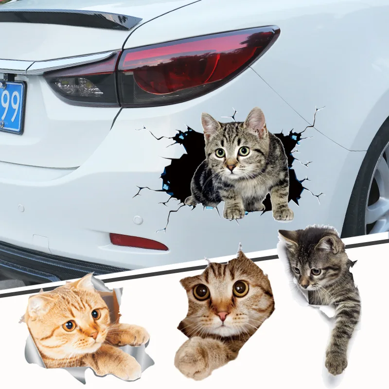 Car-Stickers-Creative-3D-Cat-Funny-Car-Body-Scratch-Masking-Stickers ...