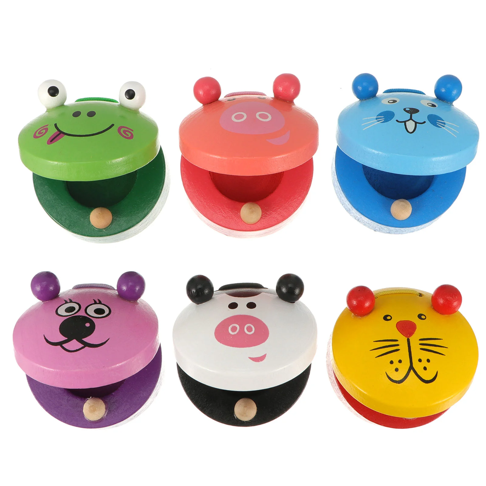 6-Pcs-Wooden-Castanets-Percussion-Toy-Animal-Kids-Puzzle-Educational ...
