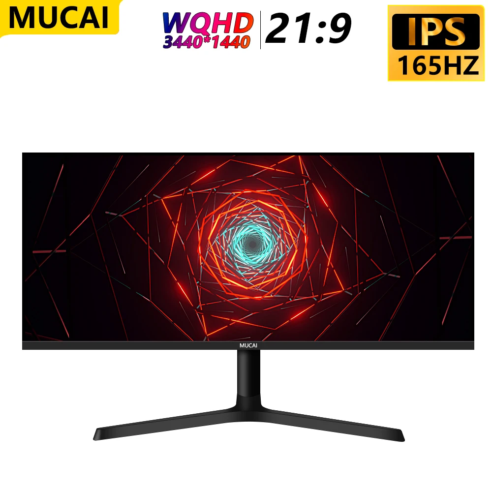 Mucai 34 Polegada monitor 144hz wide display 21:9 ips 165hz gamer tela do computador wqhd ...