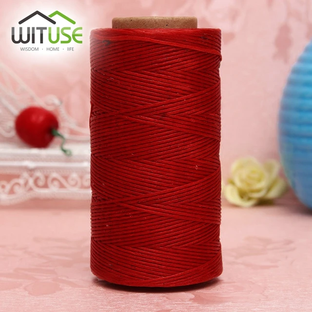 100% Linen waxed thread rope roll high quality twine cord DIY 260 Meters 0.8mm 150D Leather ...