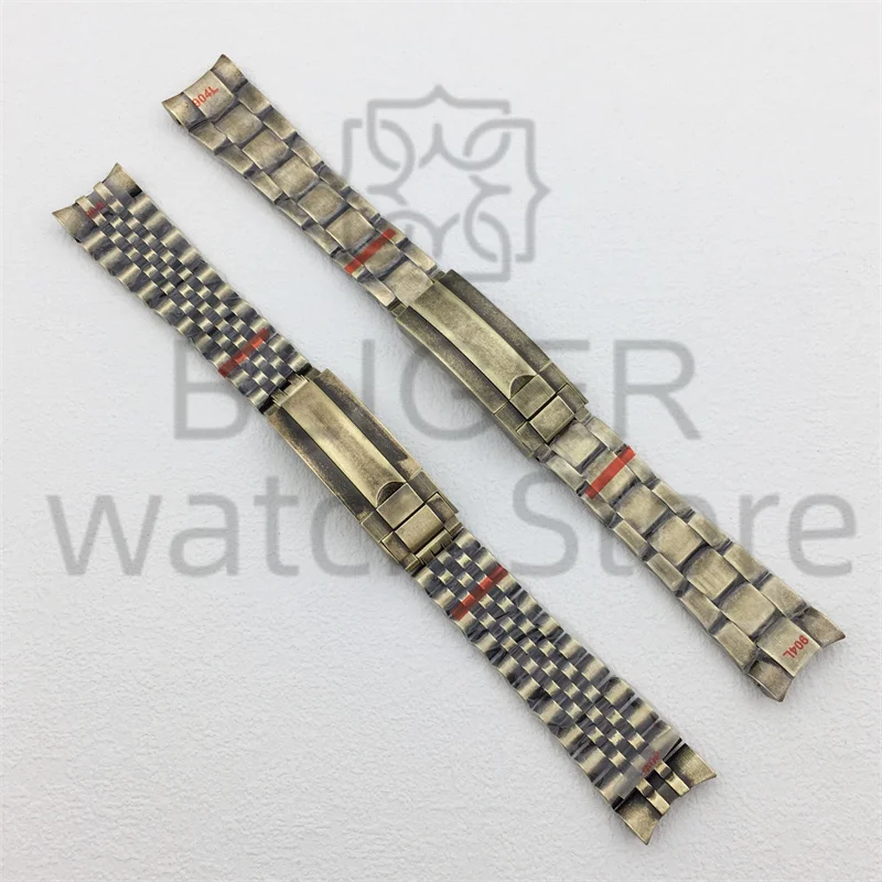 BLIGER 20mm 904L bracelet Solid Stainless Steel Bronze Watch Band ...