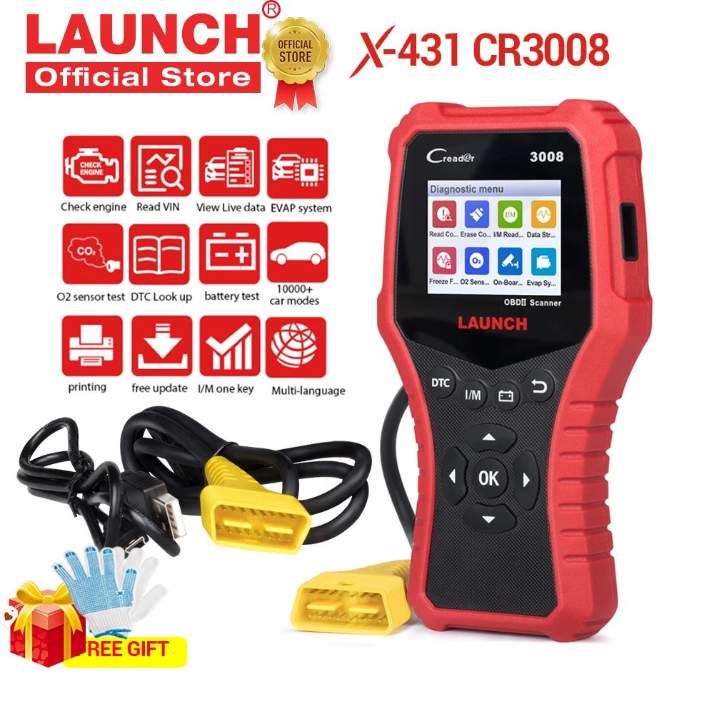 Launch X431 Obd2 Scanner Cr3008 Car Diagnostic Tool Check Engine ...