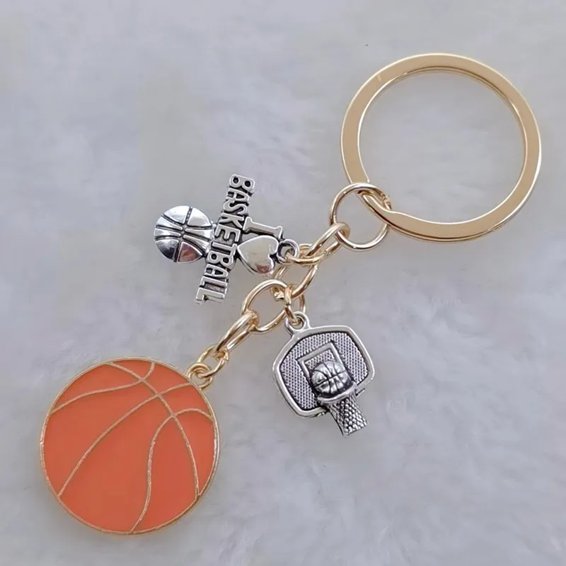 Metal-Enamel-Sports-Keychain-I-Love-Basketball-Key-Ring-Basketball-Hoop ...
