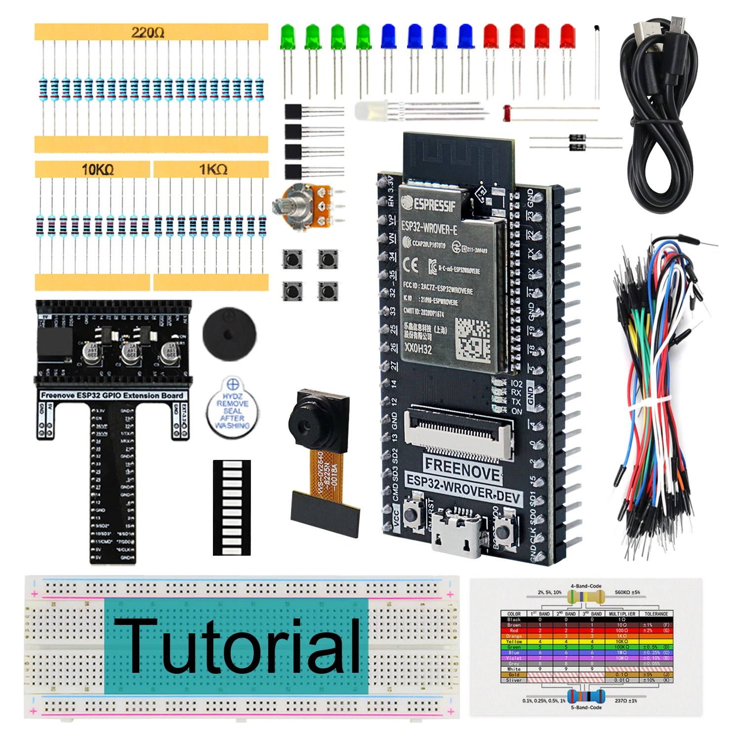 Freenove Basic Starter Kit For Esp32-wrover, Onboard Camera Wireless, Python C, 401-page ...
