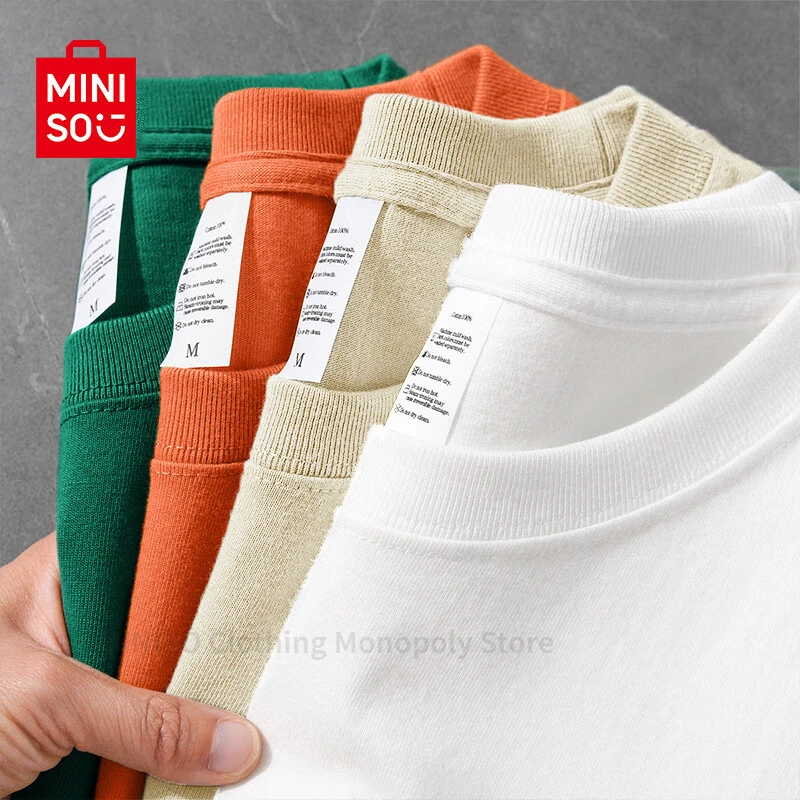 MINISO-Pure-cotton-medium-sleeved-men-s-summer-minimalist-and-versatile ...