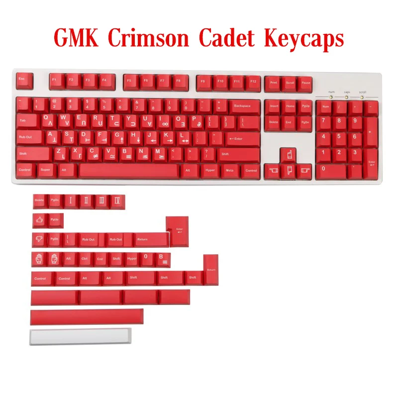 142-Keys-GMK-Crimson-Cadet-Keycaps-Cherry-Profile-PBT-Dye-Sublimation ...