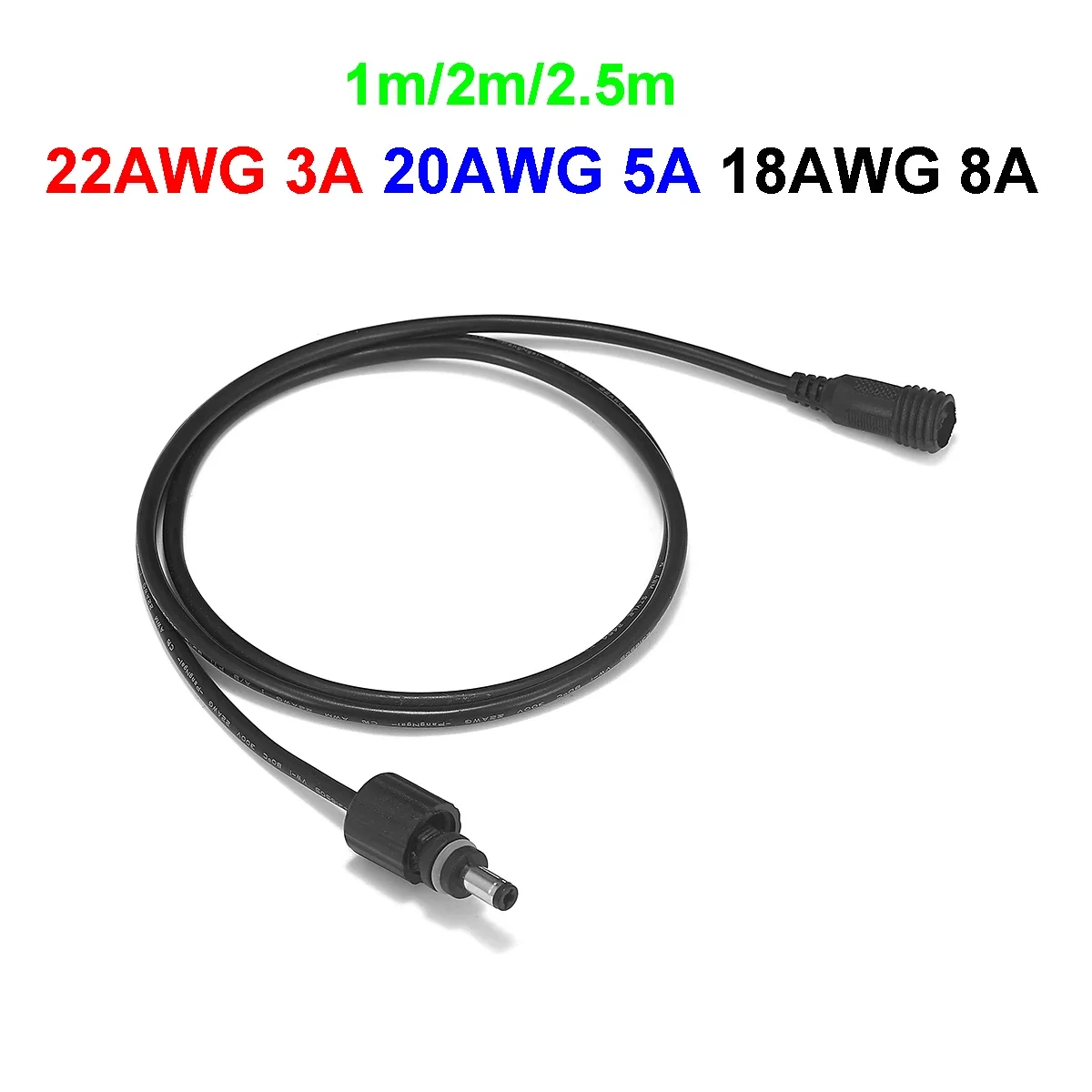 12V-3A-Waterproof-DC-Power-Extension-Cable-22-20AWG-5-5mm-2-1mm-5V-Jack ...