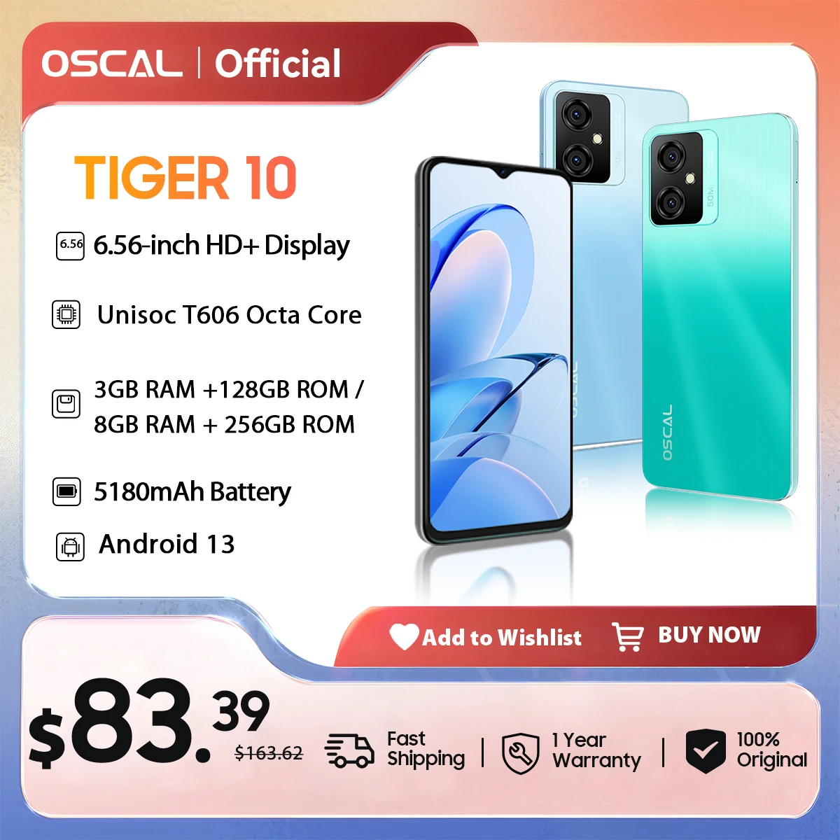 World-Premiere-OSCAL-TIGER-10-Android-13-Smartphone-6-56-HD-Display ...