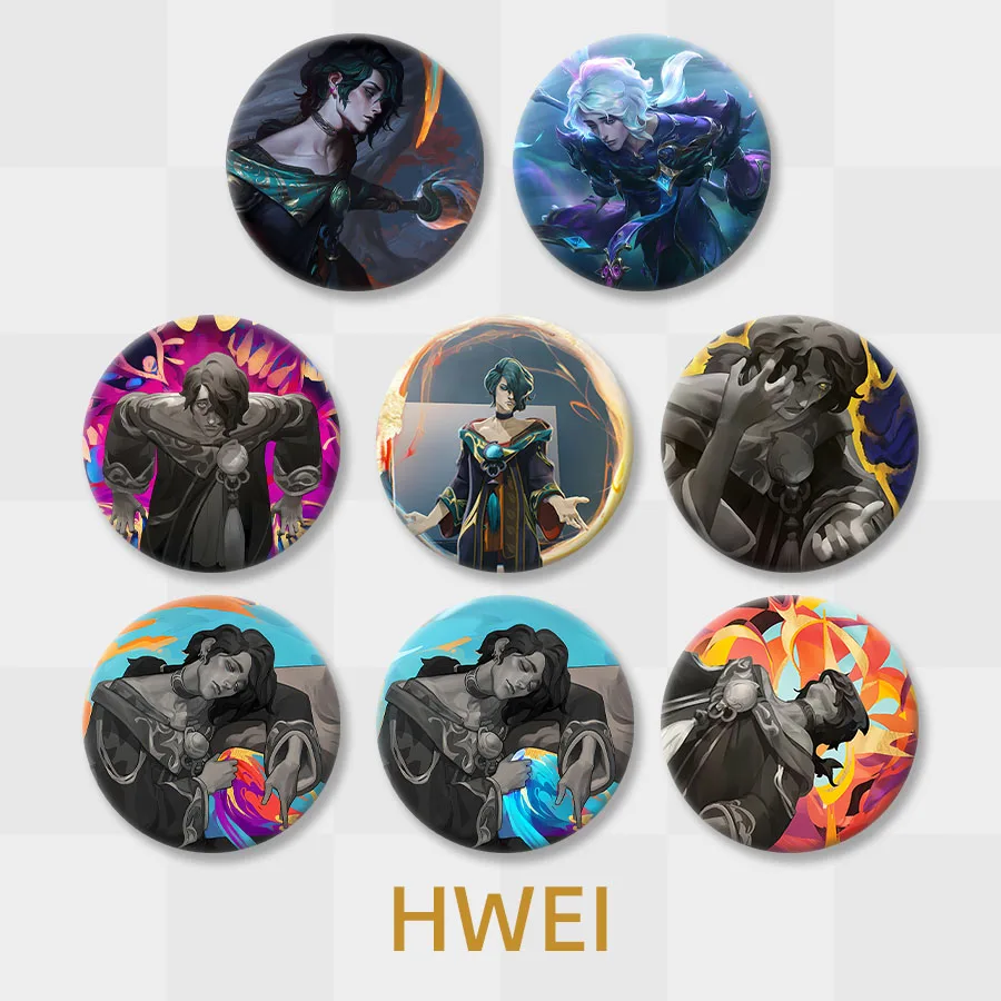 League-of-Legends-LOL-Hwei-Badges-Round-Champion-Icon-Character-Pin ...