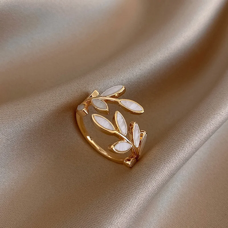 Fashion-Leaves-Rings-for-Women-Opening-Adjustable-Index-Finger-Ring-Simple-Party-Ring-Luxury ...