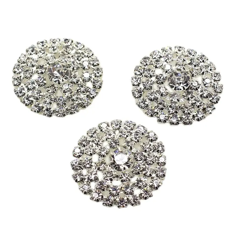 10Pcs-Factory-Direct-Sale-of-28MM-Round-Flat-Back-Rhinestone-Buttons ...