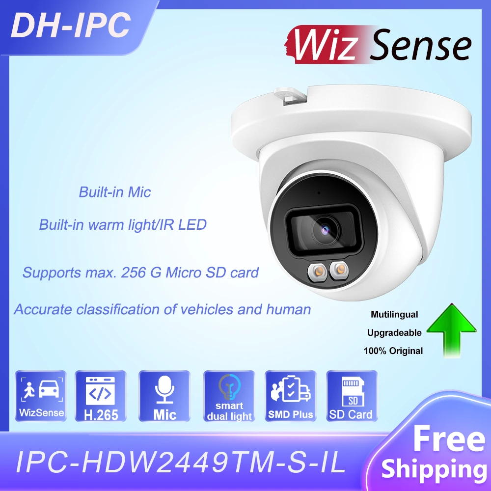 Dahua 4MP full color WizSense IP Camera IPC-HDW2449TM-S-IL 8MP IPC ...