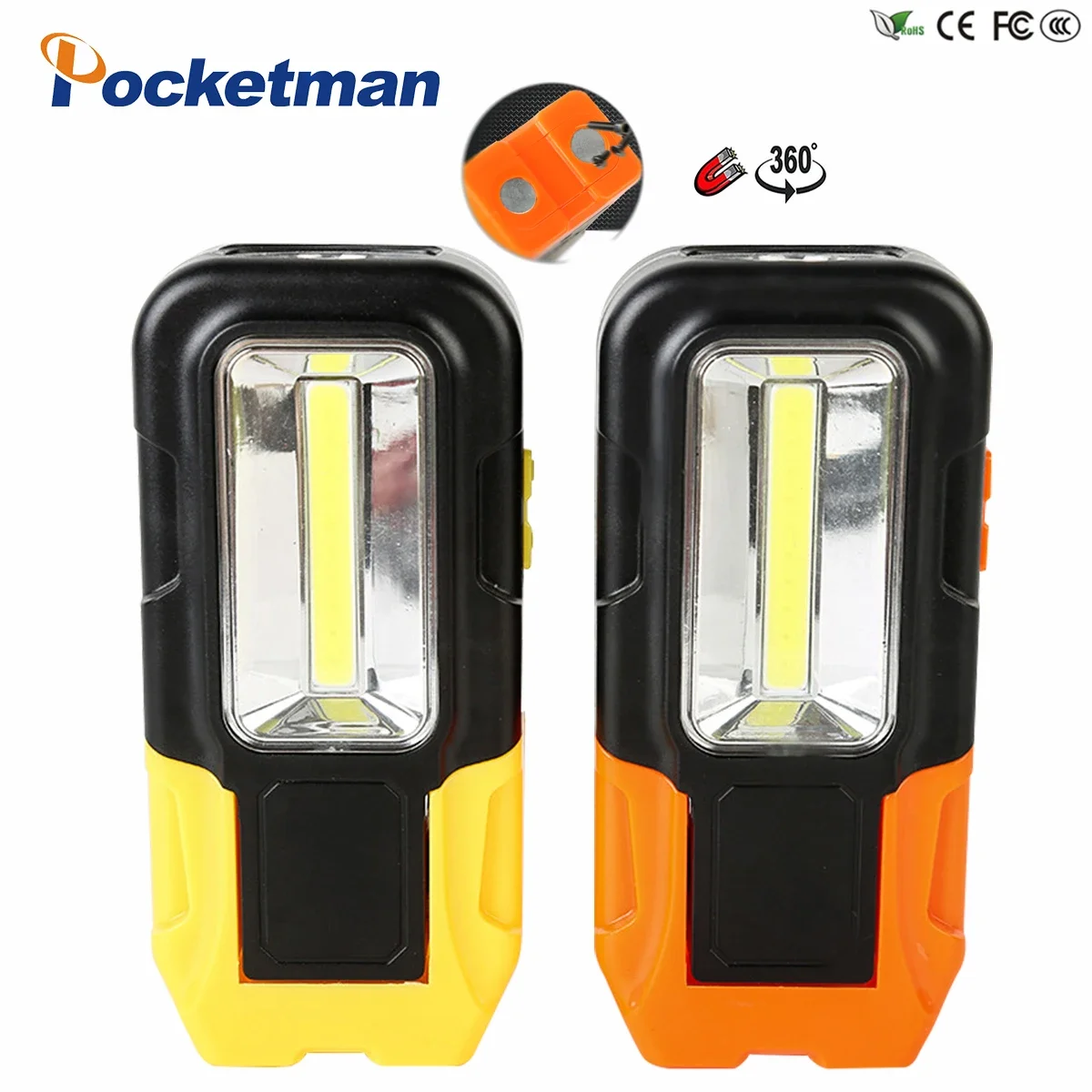 Portable-COB-LED-Work-Light-Battery-Powered-Flashlight-with-Magnet-Mini ...