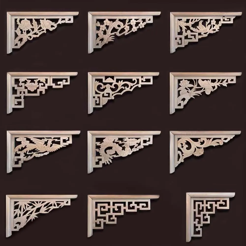 Big-Chinese-Dragon-Wood-Carved-Corner-Onlay-Furniture-Home-Decoration ...