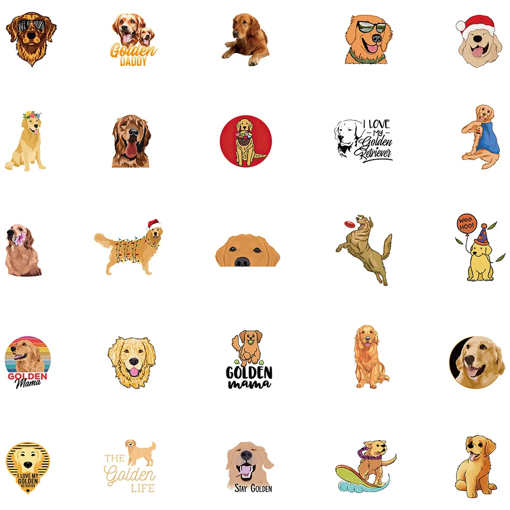 Golden Retriever Cartoon Stickers - wigglelove