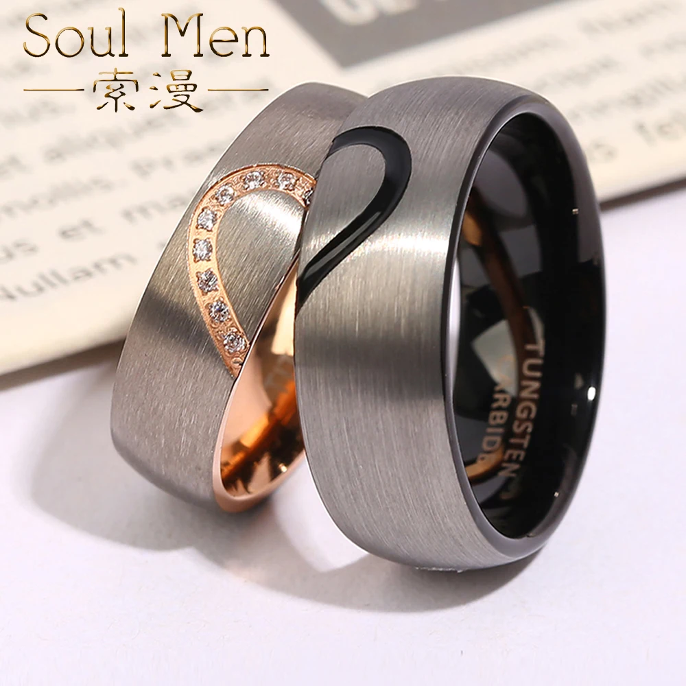 His-Hers-Real-Love-Heart-Promise-Tungsten-Carbide-For-Men-Pure-Titanium ...