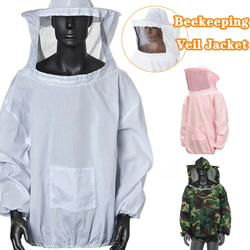 Protective-Beekeeping-Jacket-Veil-Smock-Equipment-Bee-Keeping-Hat ...