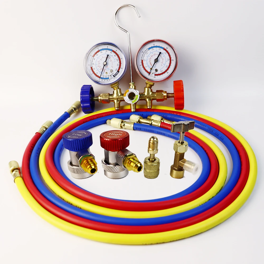AC-Diagn-stico-Manifold-Gauge-Set-Ar-Condicionado-Refrigerante-Tabela ...