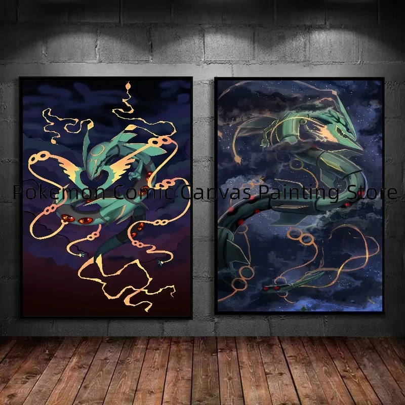 Japanese-Anime-Pok-mon-Rayquaza-Artwork-Canvas-Wall-Stickers-Stickers ...