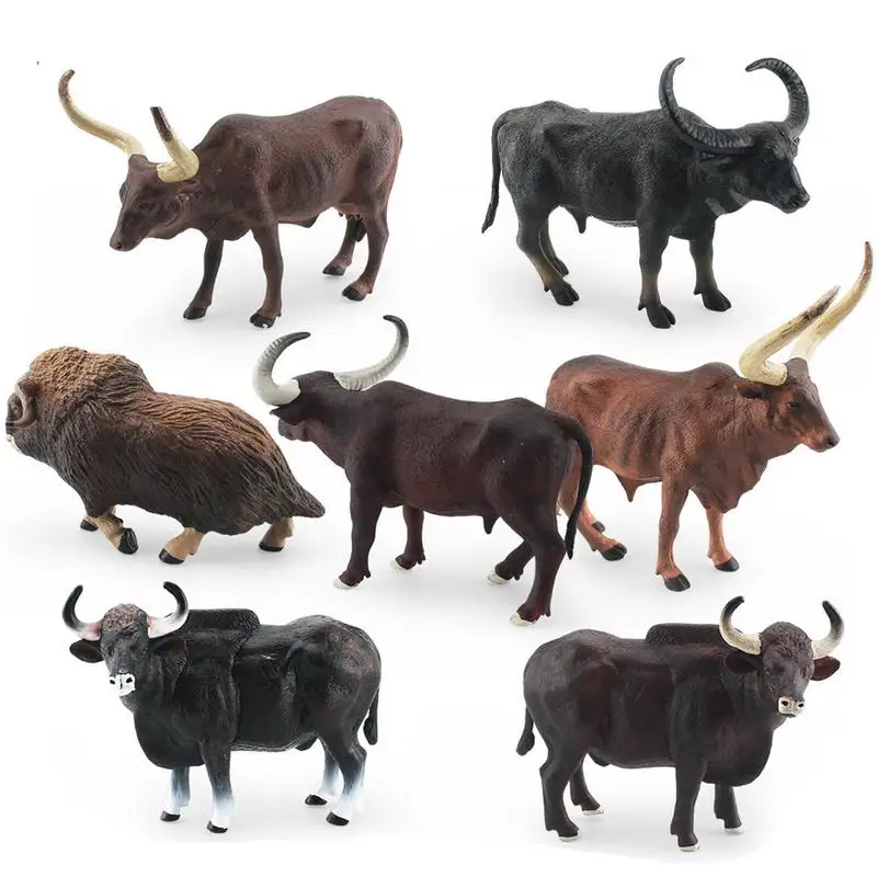 Simulation-Solid-Bull-Cattle-Action-Figure-Collectible-Toys-Buffalo ...
