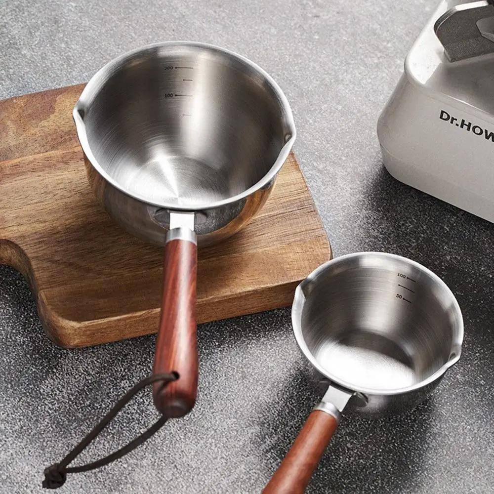 New Gravy Stainless Steel Oil Sprinkling Small Pot with Wooden Handle ...