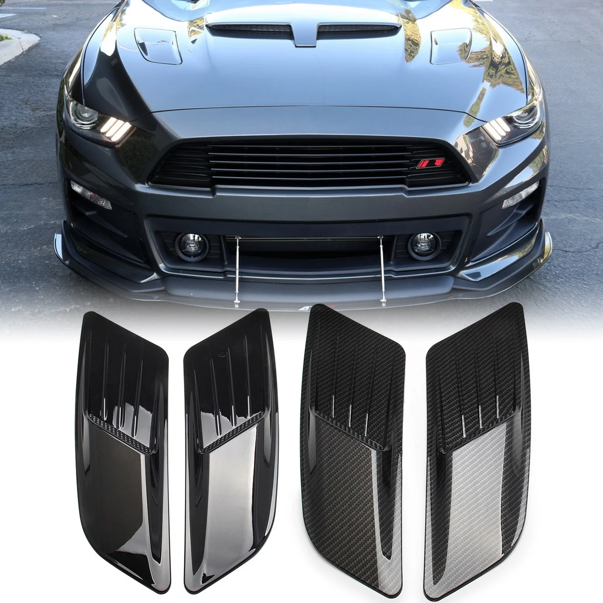 Car Hood Vents for Ford Mustang 2015-2022 Universal Front Hood Air ...