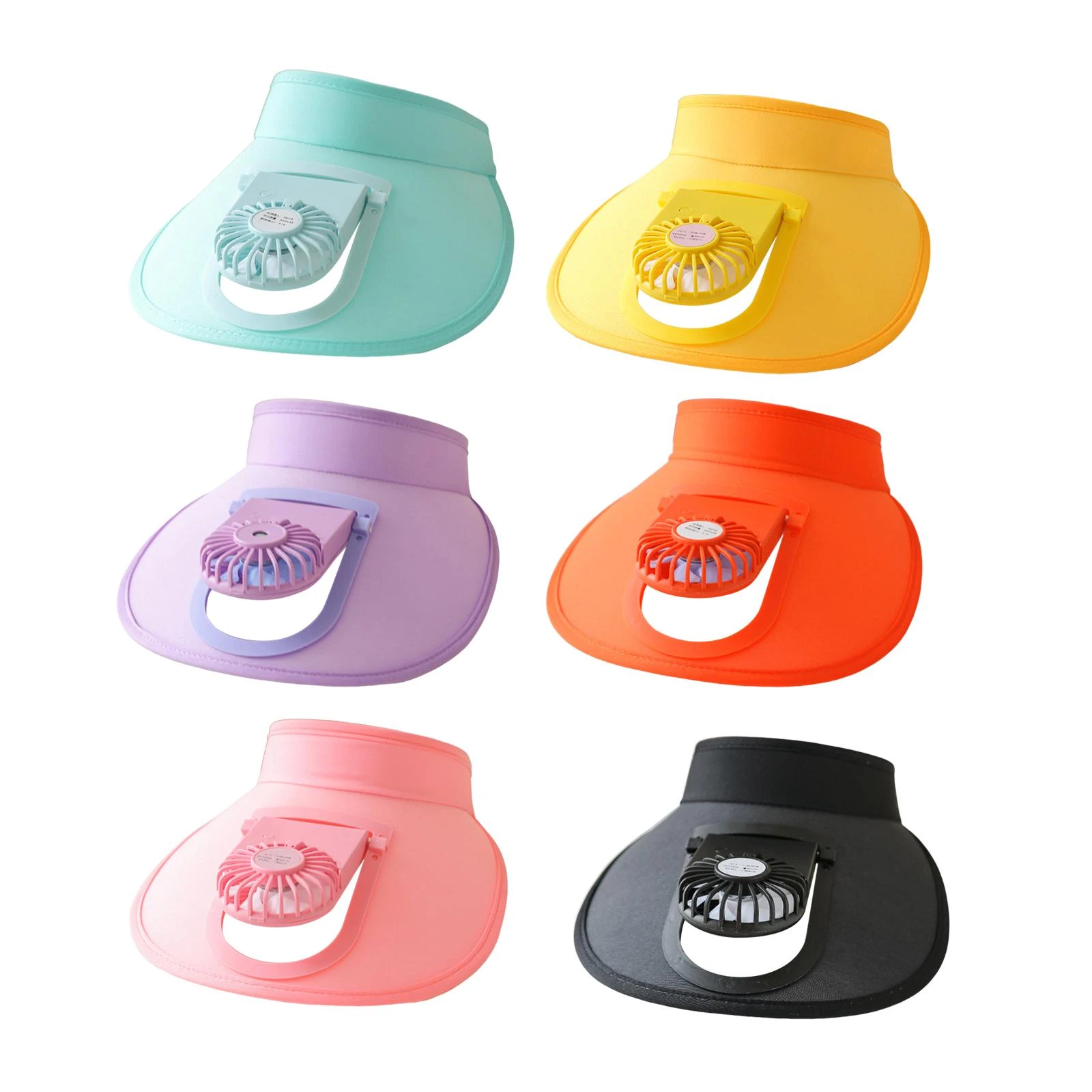 Sun Visor Hat with Fan Empty Top USB Powered Adjustable Cooling Fan Hat ...