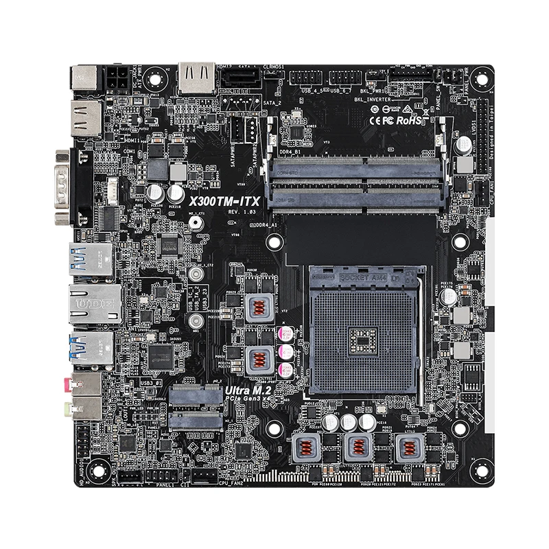 X300TM-ITX ultra-thin mini computer motherboard AMD AM4 supports 2/3/4 ...