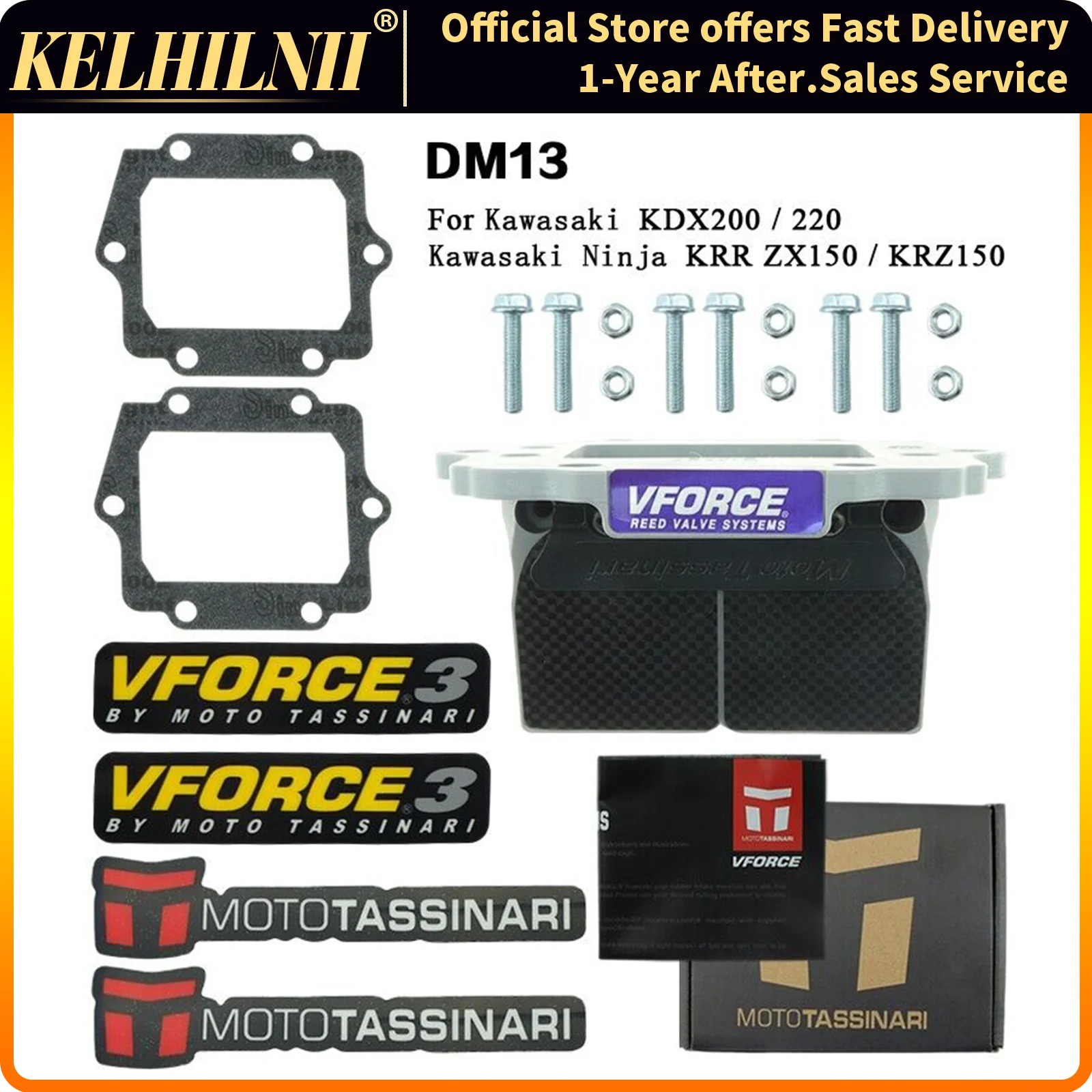 Dm13-V-Force-3-Carbon-Fiber-Reed-Valve-System-Kit-For-Ninja-Krr-Zx150 ...